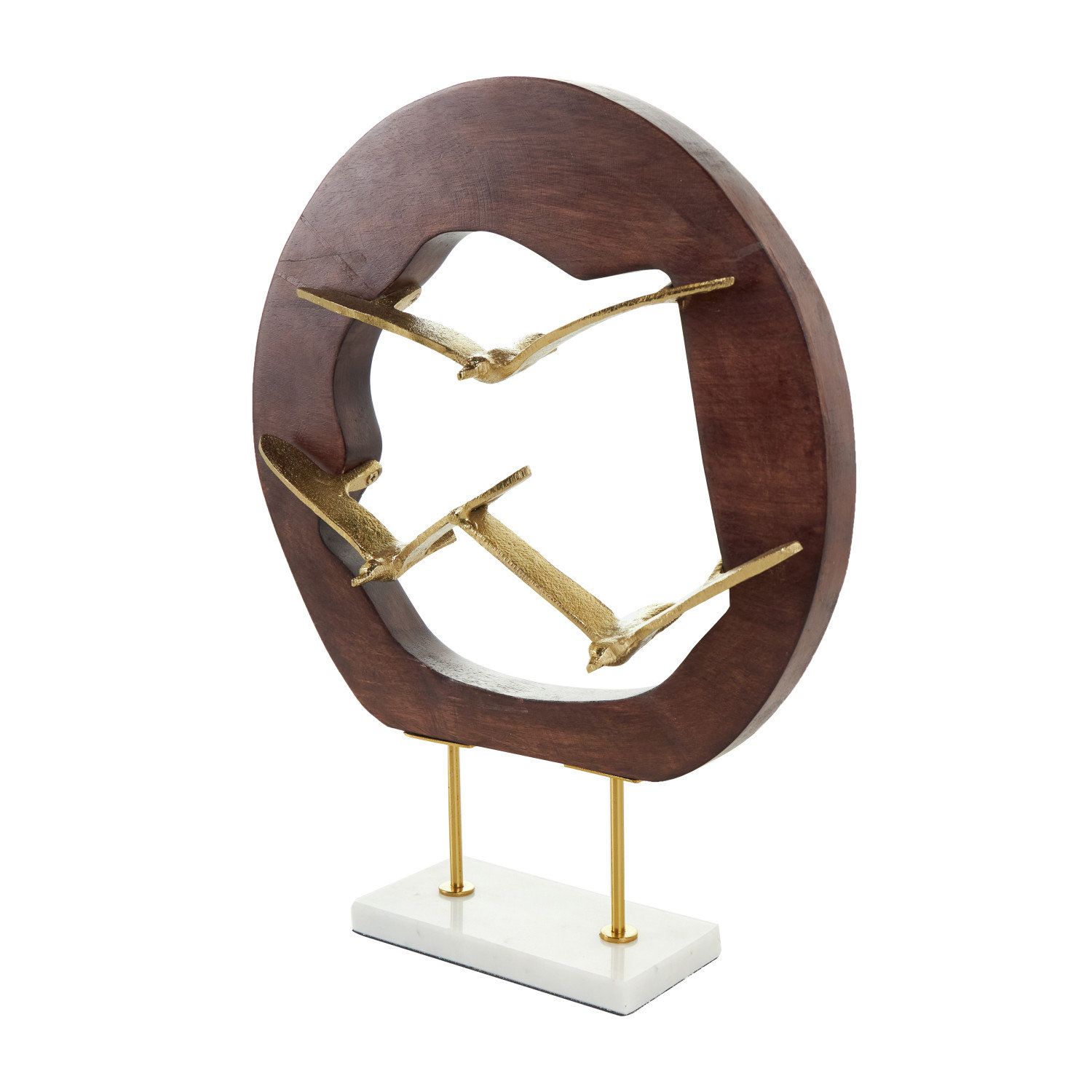 Mercer41 Mailey Aluminum Metal Bird Decorative Gold Sculpture with ...