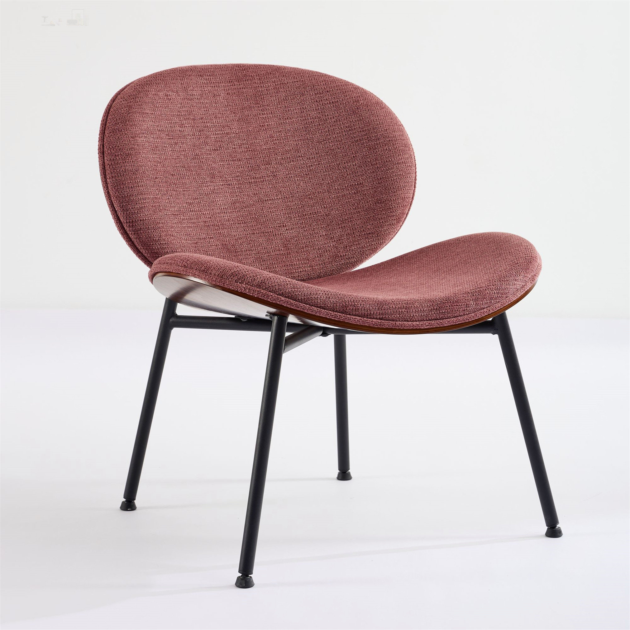 George Oliver Mid-Century Modern Shell Chair with Orange Fabric and ...