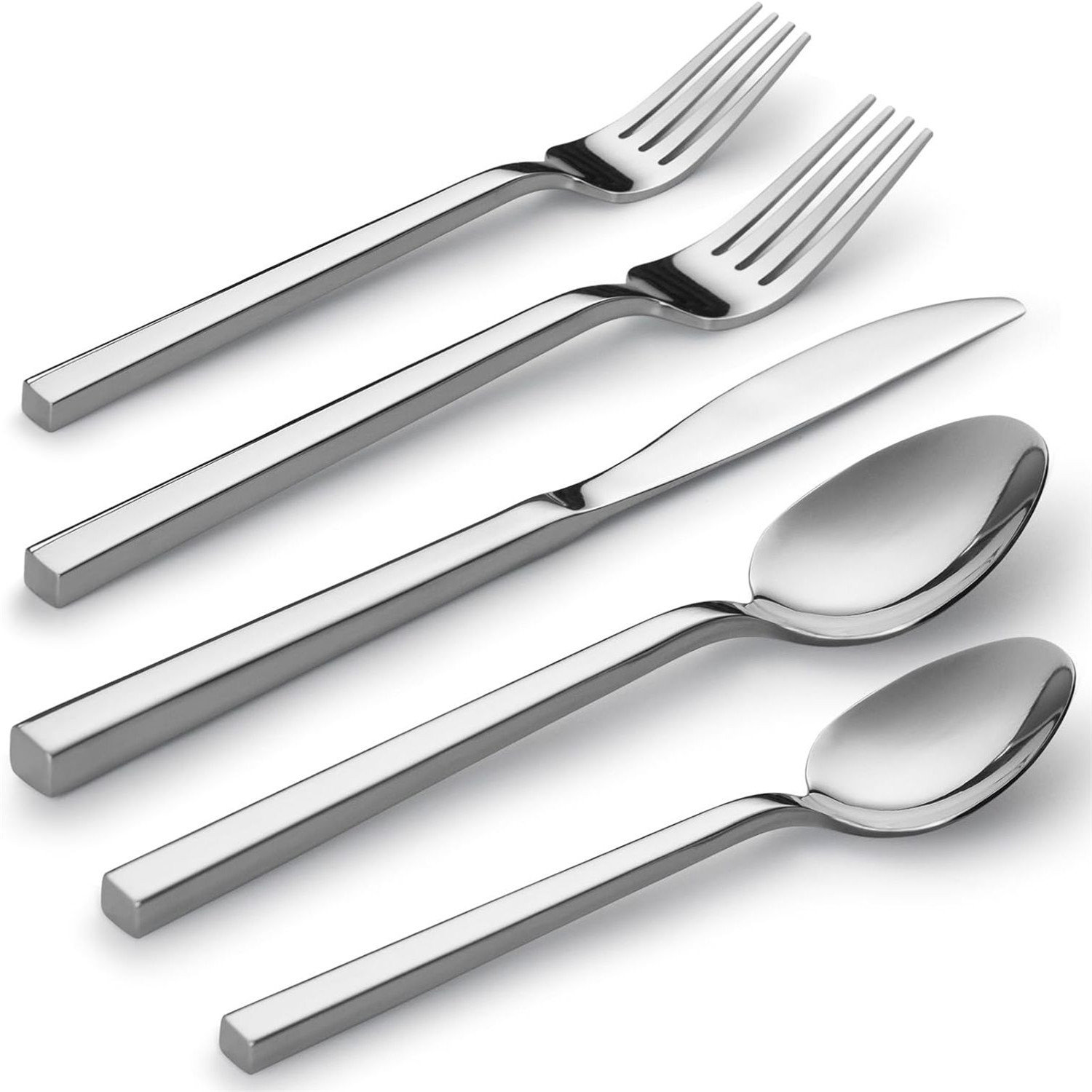Latitude Run® 20 Piece Forged Silver Flatware Set Stainless Steel ...