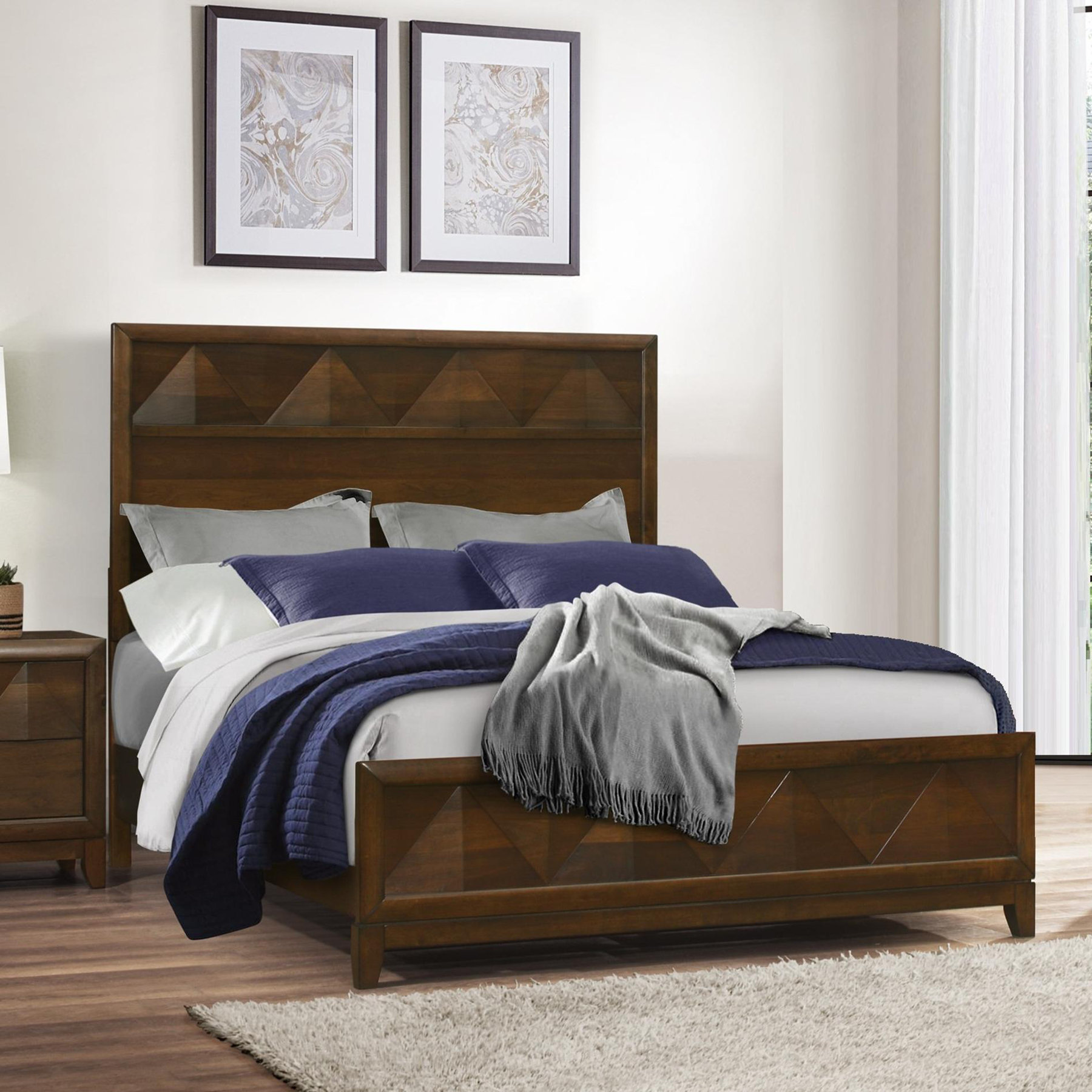 Corrigan Studio Modern Bedroom Bed Decorative Design Headboard ...