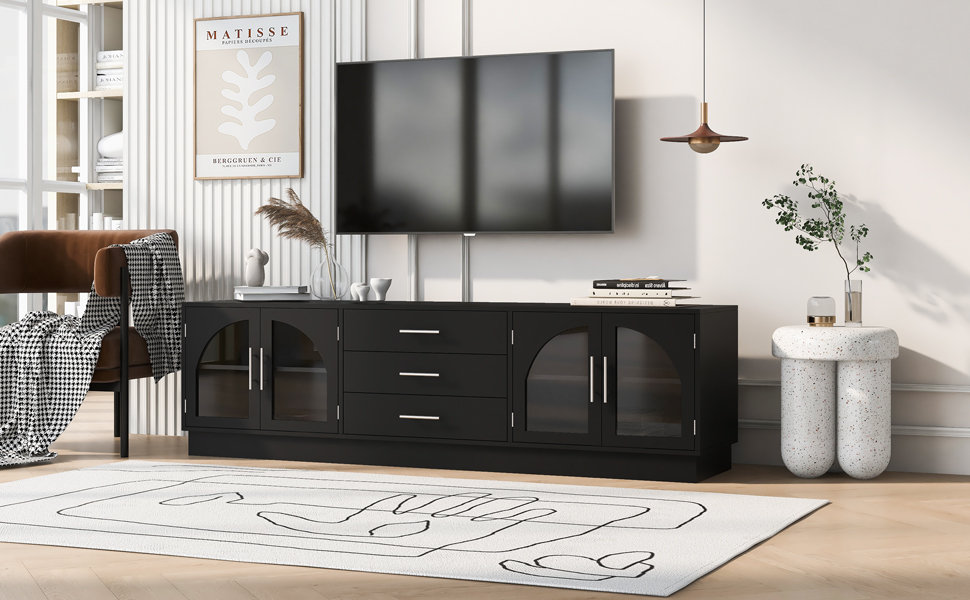 Latitude Run® Modern Minimalist 68-Inch TV Stand Entertainment Center ...