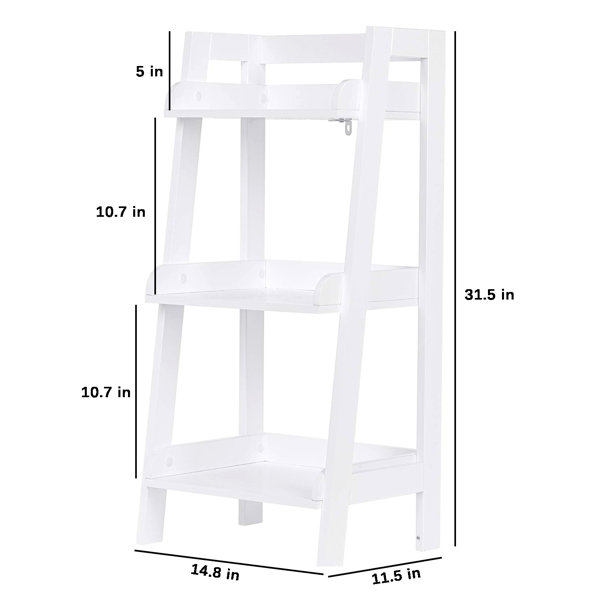 Latitude Run® 3-Tier Ladder Shelf, Bathroom Shelf Freestanding, 3-Shelf ...