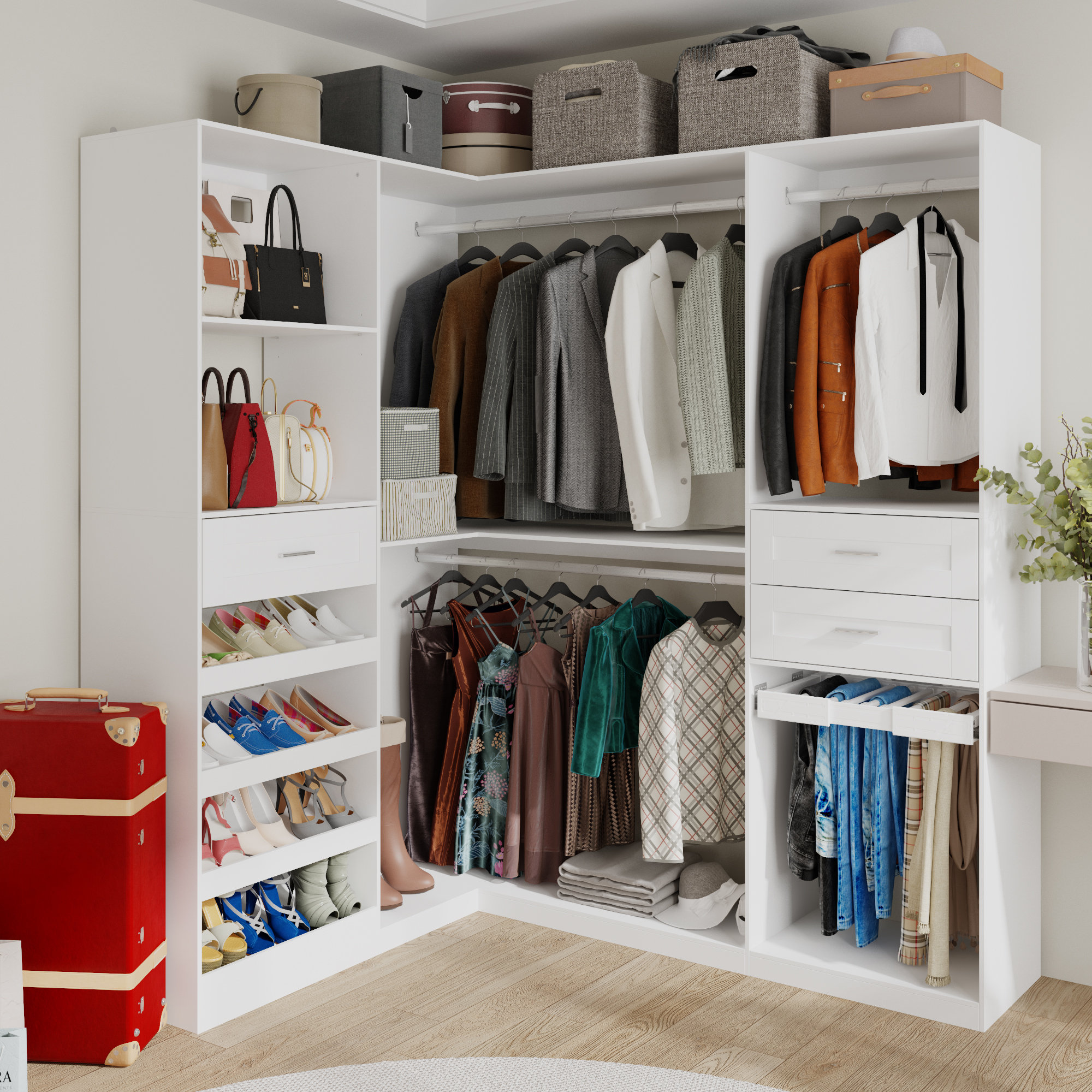 Latitude Run® L-Shaped Wardrobe With Strong Storage - Wayfair Canada