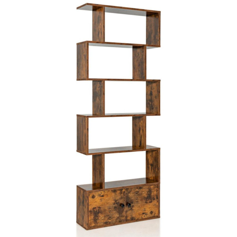 Millwood Pines Niklaus Geometric Storage Bookcase & Reviews | Wayfair