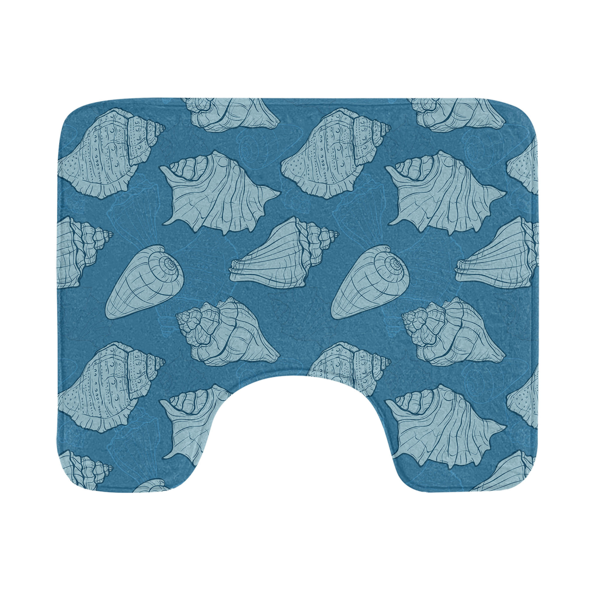 East Urban Home Seashells Toilet Mat U-Shape Bathroom Rug 20" Dark ...