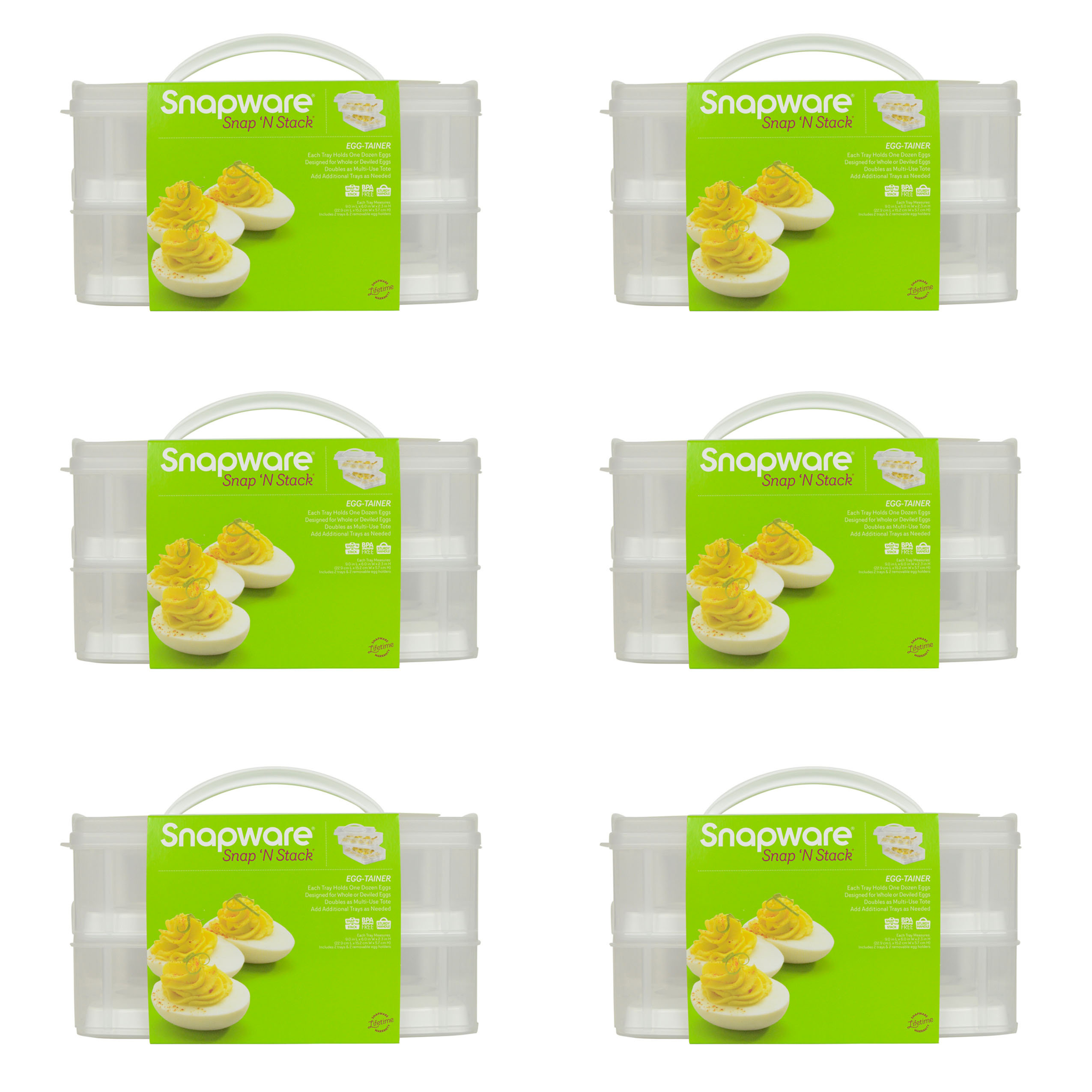 Snapware 2-Layer Snap N Stack Food Storage With Egg Holder Trays - 6 ...