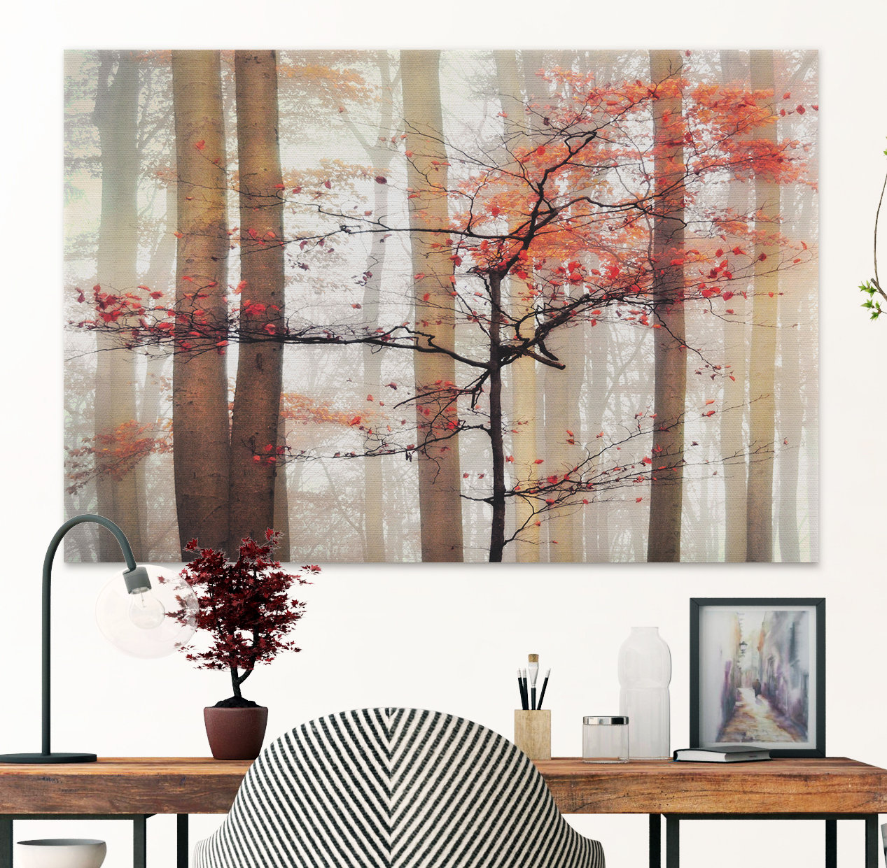 Wade Logan Benika Linen Landscape - impression sur toile tendue et ...