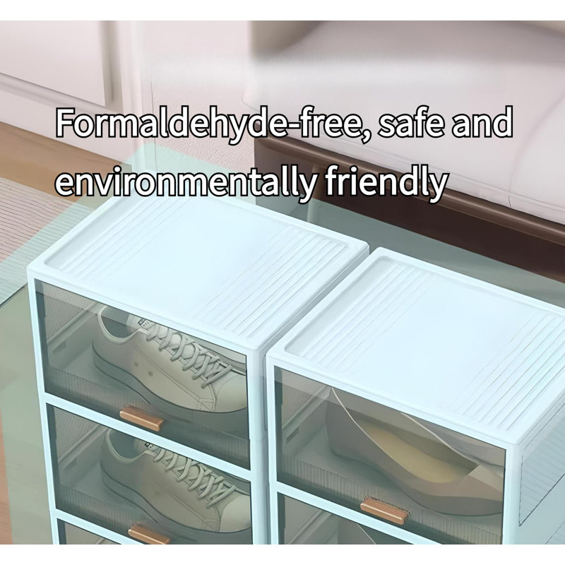 Rebrilliant Foldable Flip-Top Shoe Box, Transparent Plastic Shoe ...