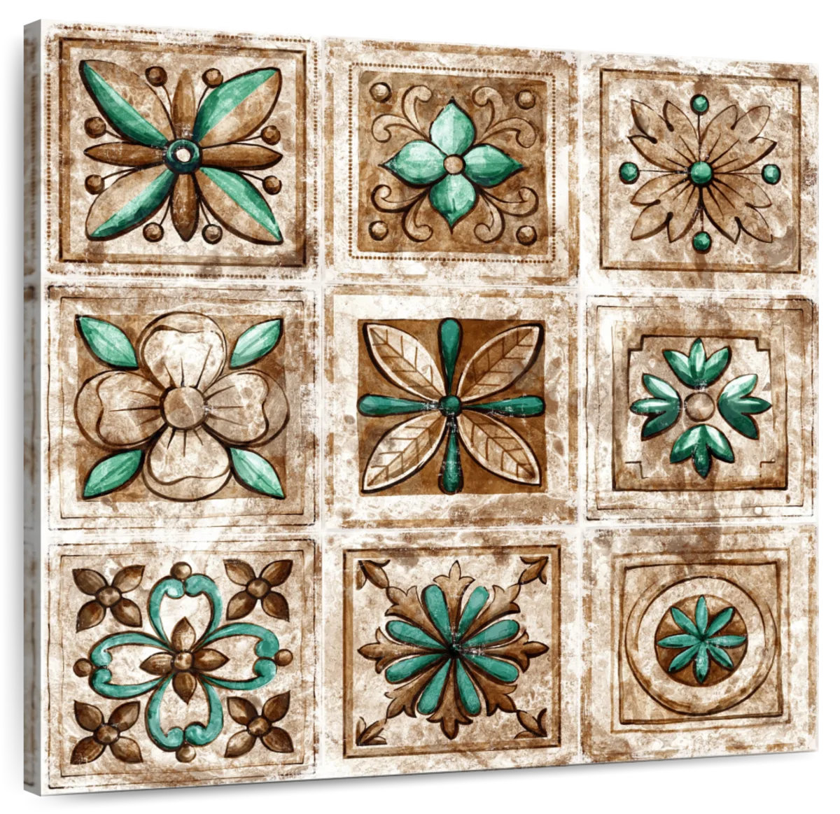 Bungalow Rose Kerner Vintage Floral Tiles | Wayfair