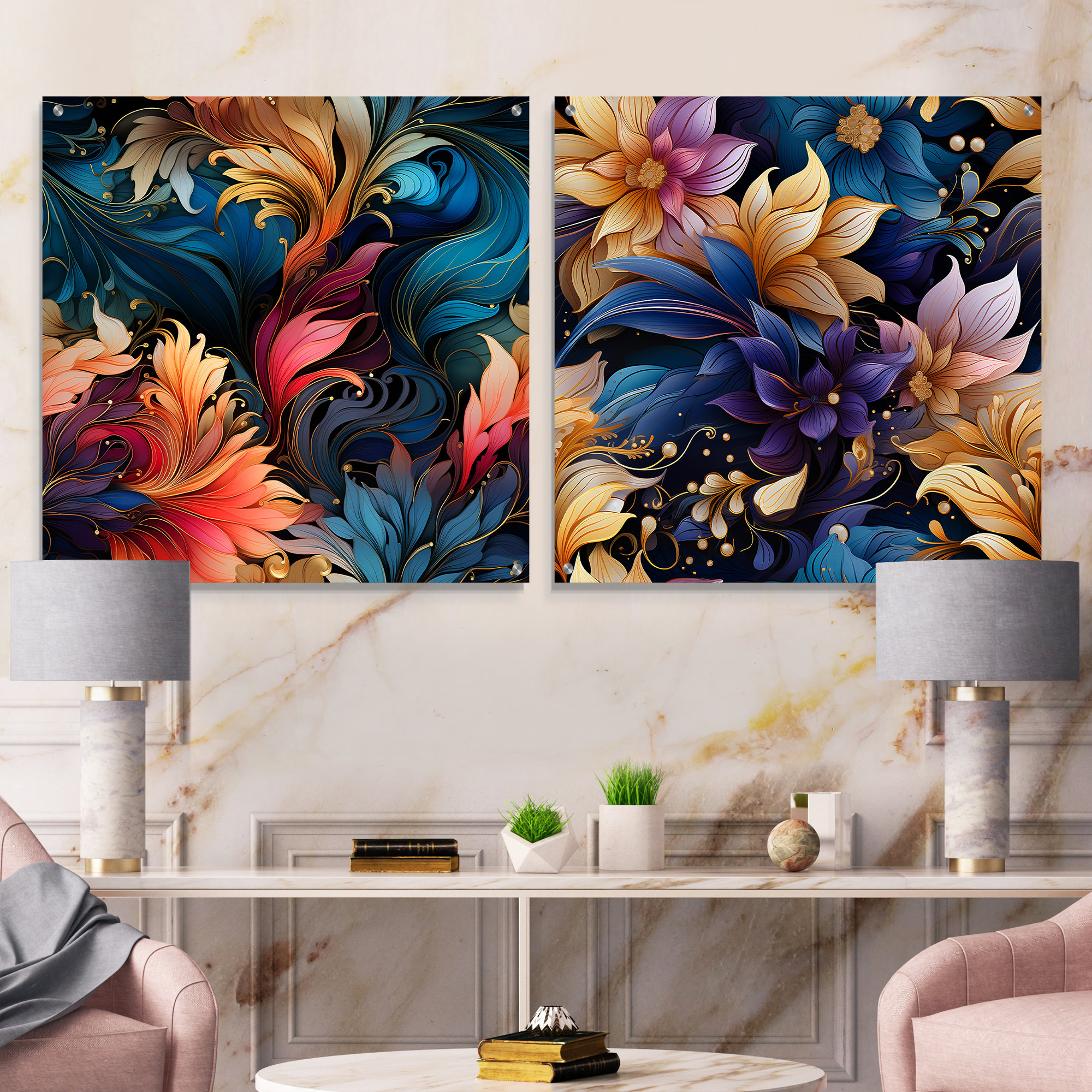 Design Art Ethereal Enchantment Paisley Pattern - Abstract Acrylic Wall ...