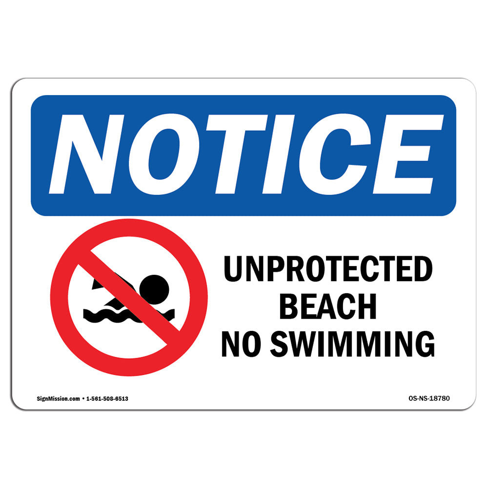 SignMission Unprotected Beach No Swimming Sign | Wayfair