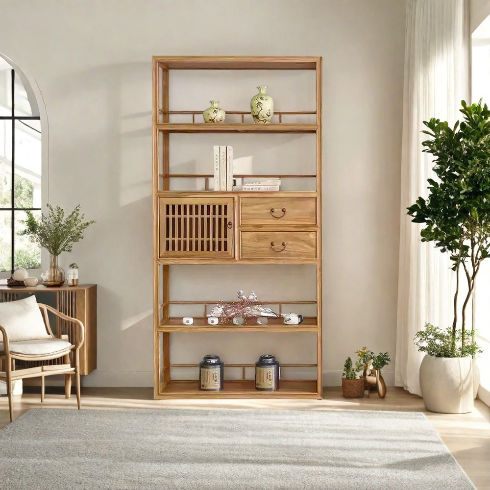 Parttlion New Chinese style solid wood bookshelf | Wayfair