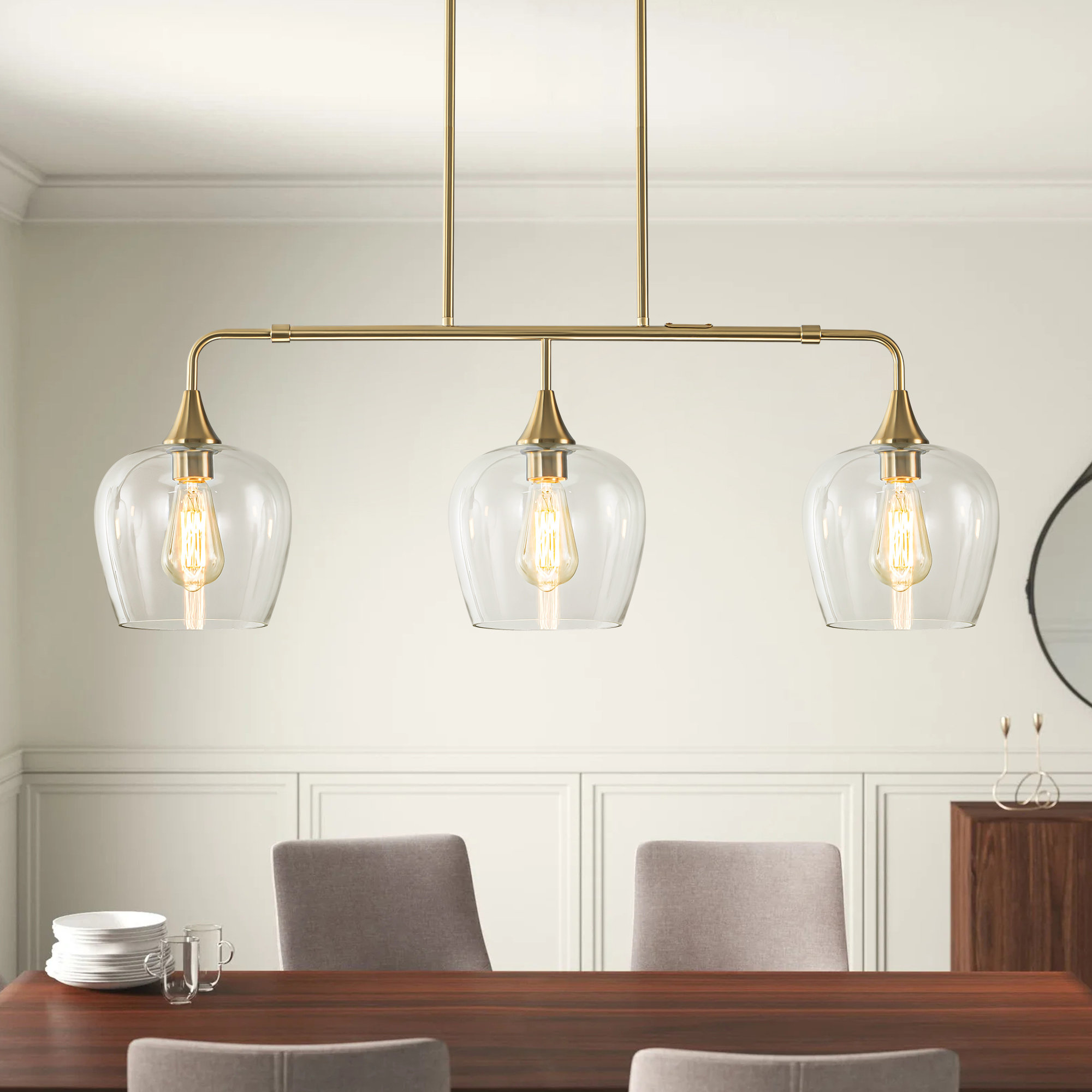 Everly Quinn Ralje 3 - Light Kitchen Island Pendant & Reviews | Wayfair