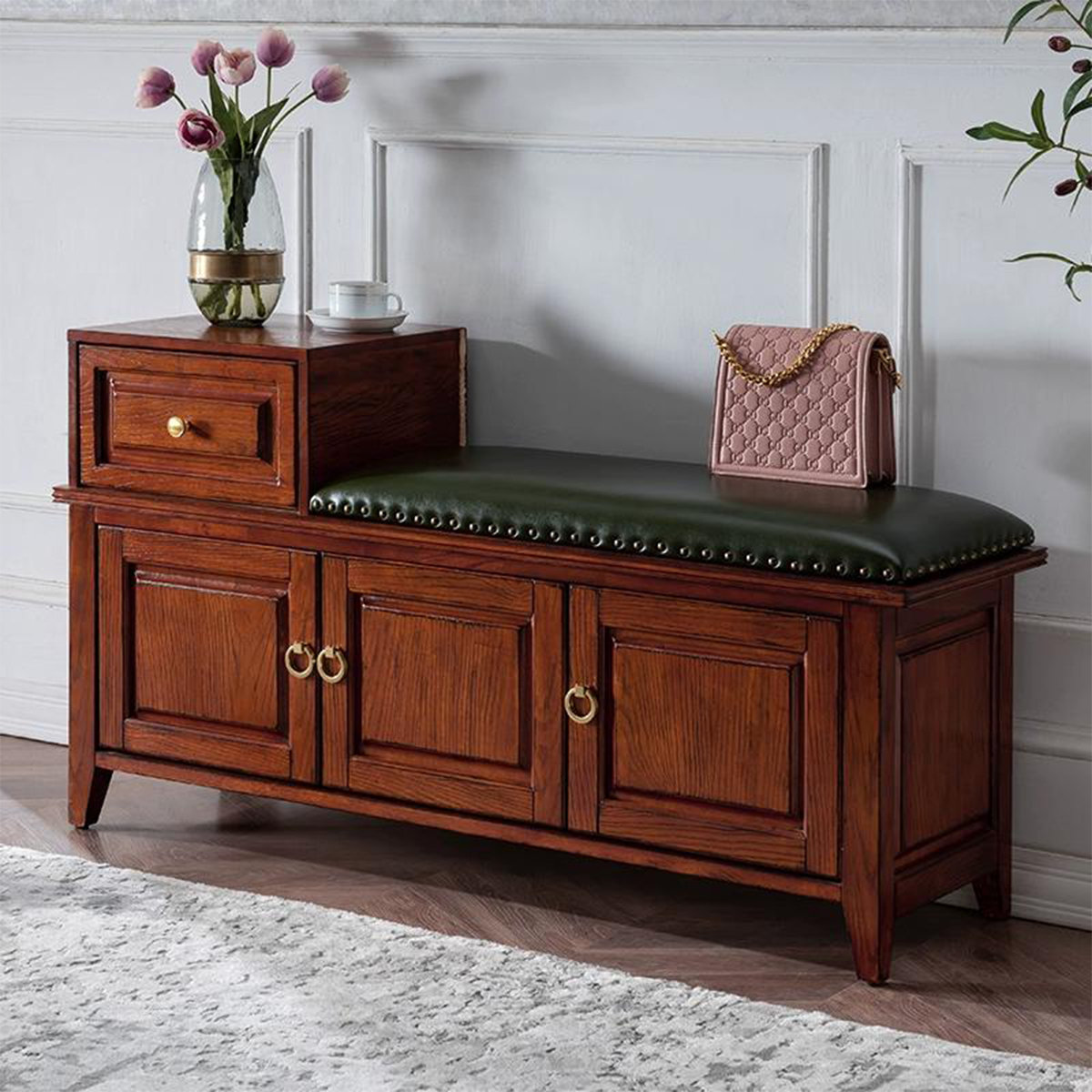 Winston Porter Cherry Upholstered Shoe Storage Bench - Wayfair Canada
