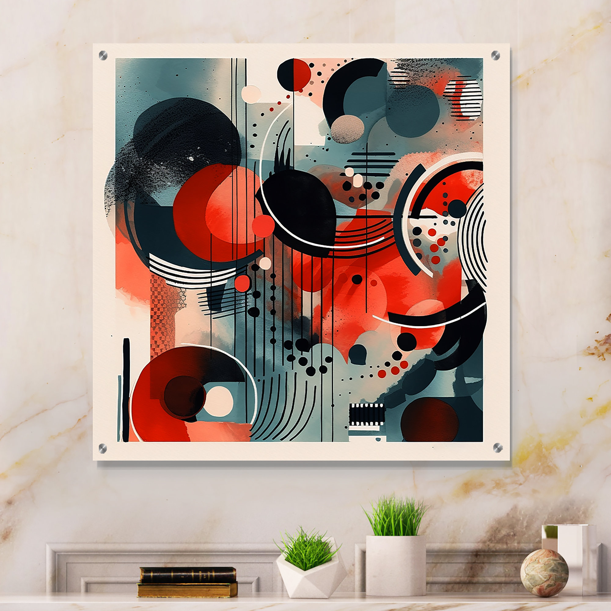 Ivy Bronx Red And Black Minamlism Intimacy II - Abstract Minimalism ...