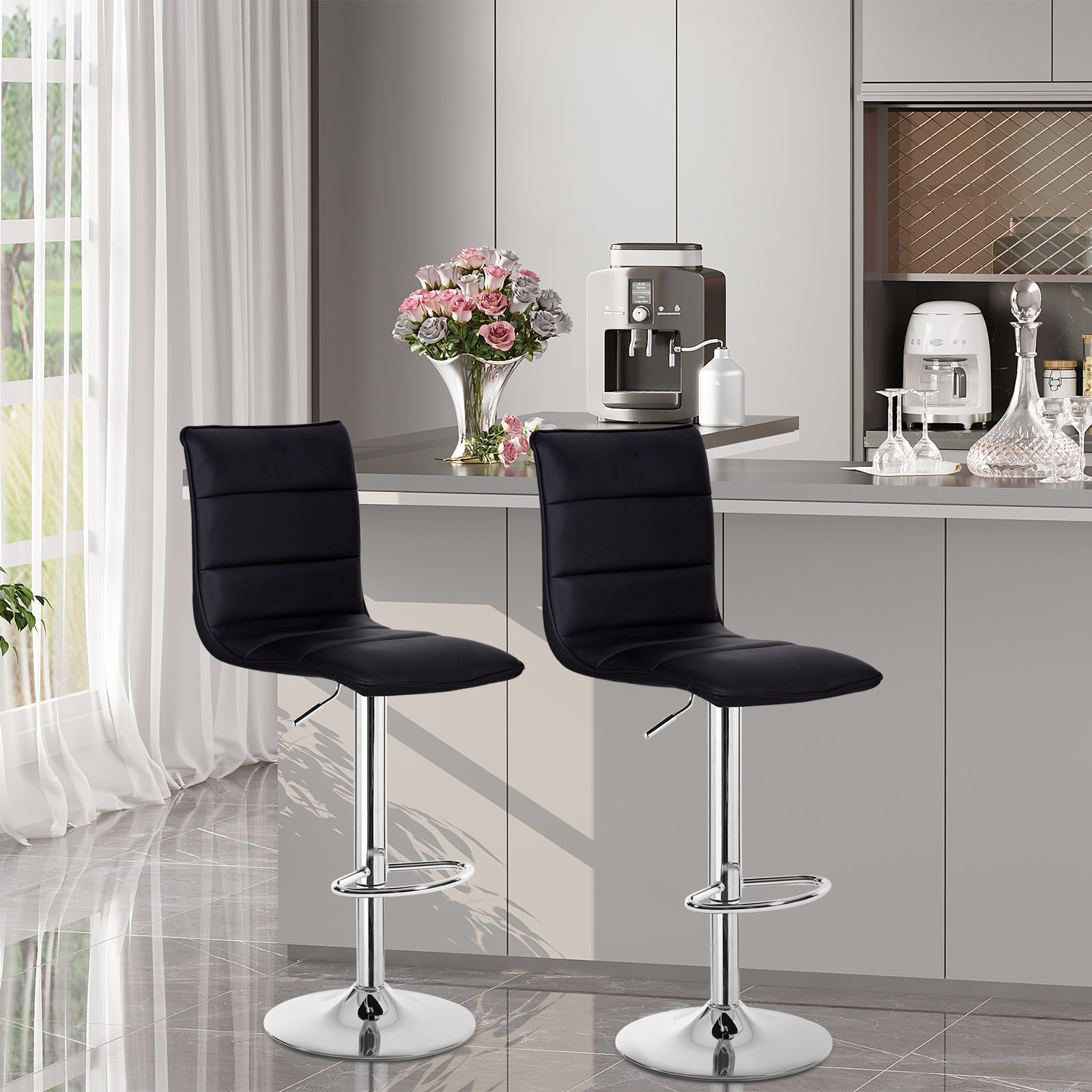 Ebern Designs Height-adjustable Dequez bar stool | Wayfair.co.uk