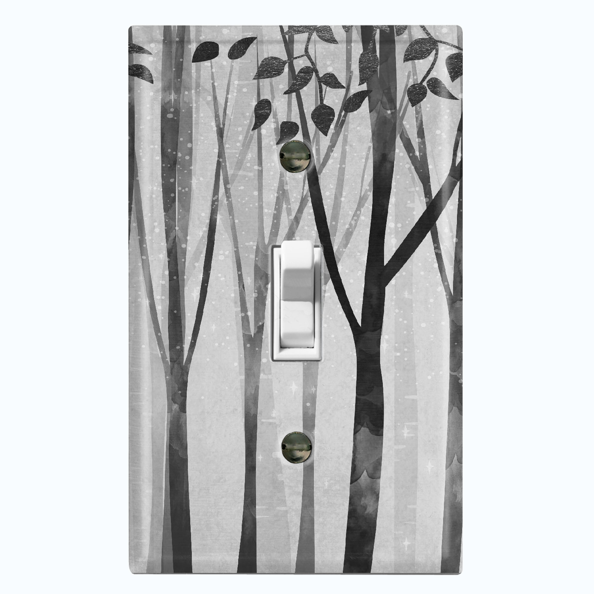 WorldAcc Gray Forest Trees Nature Themed 1 - Gang Toggle Light Switch ...
