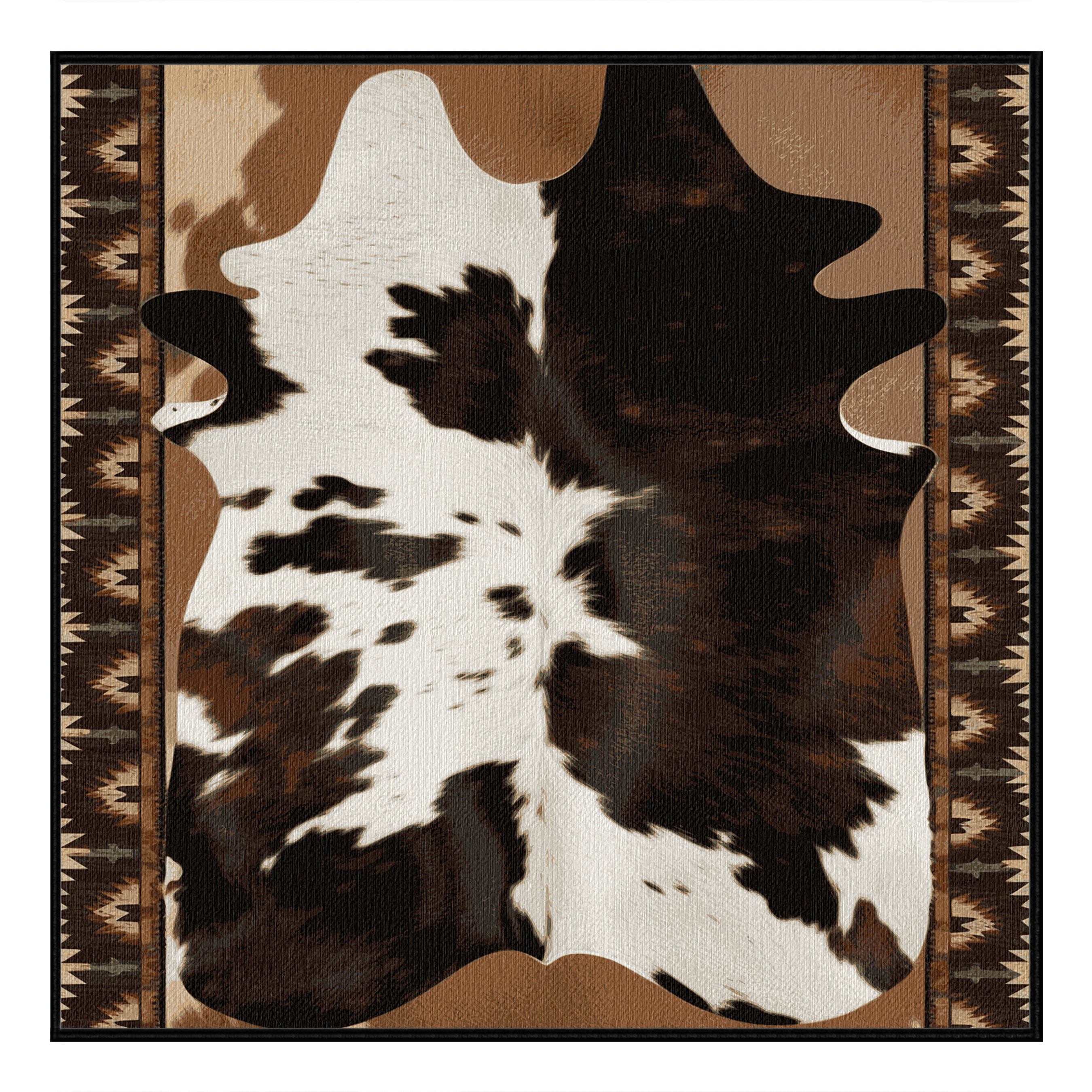Foundry Select Washable Cowhide Pattern Southwestern Area Rug | Wayfair