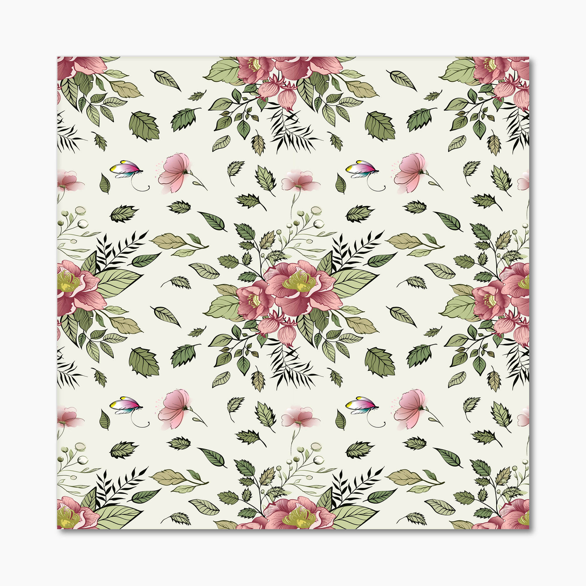 East Urban Home Vintage Rustic Pink Flowers - Painting on Canvas | Wayfair