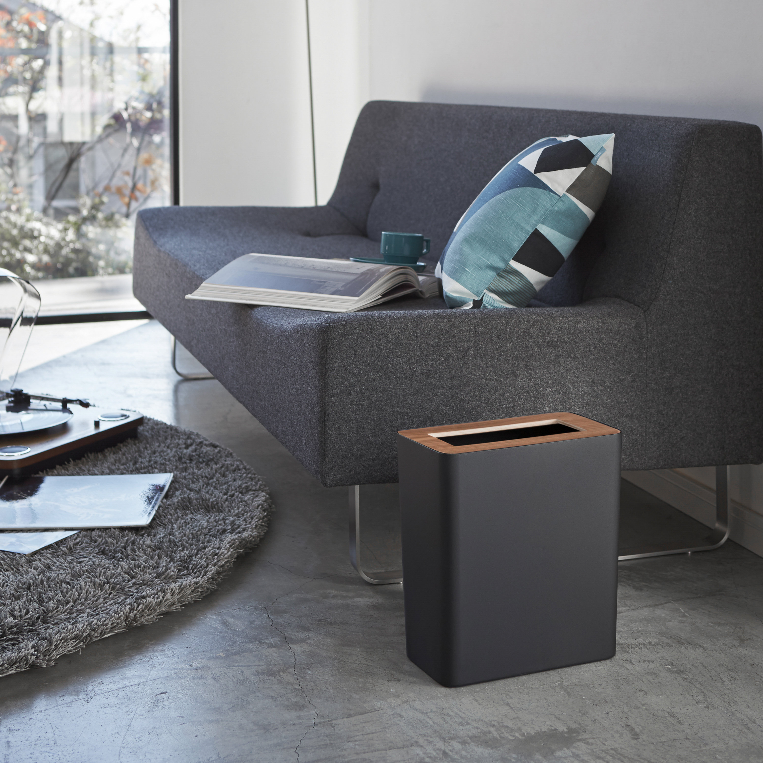 Yamazaki Home Rin Yamazaki Home Slim Rectangular Trash Can For Kitchen ...