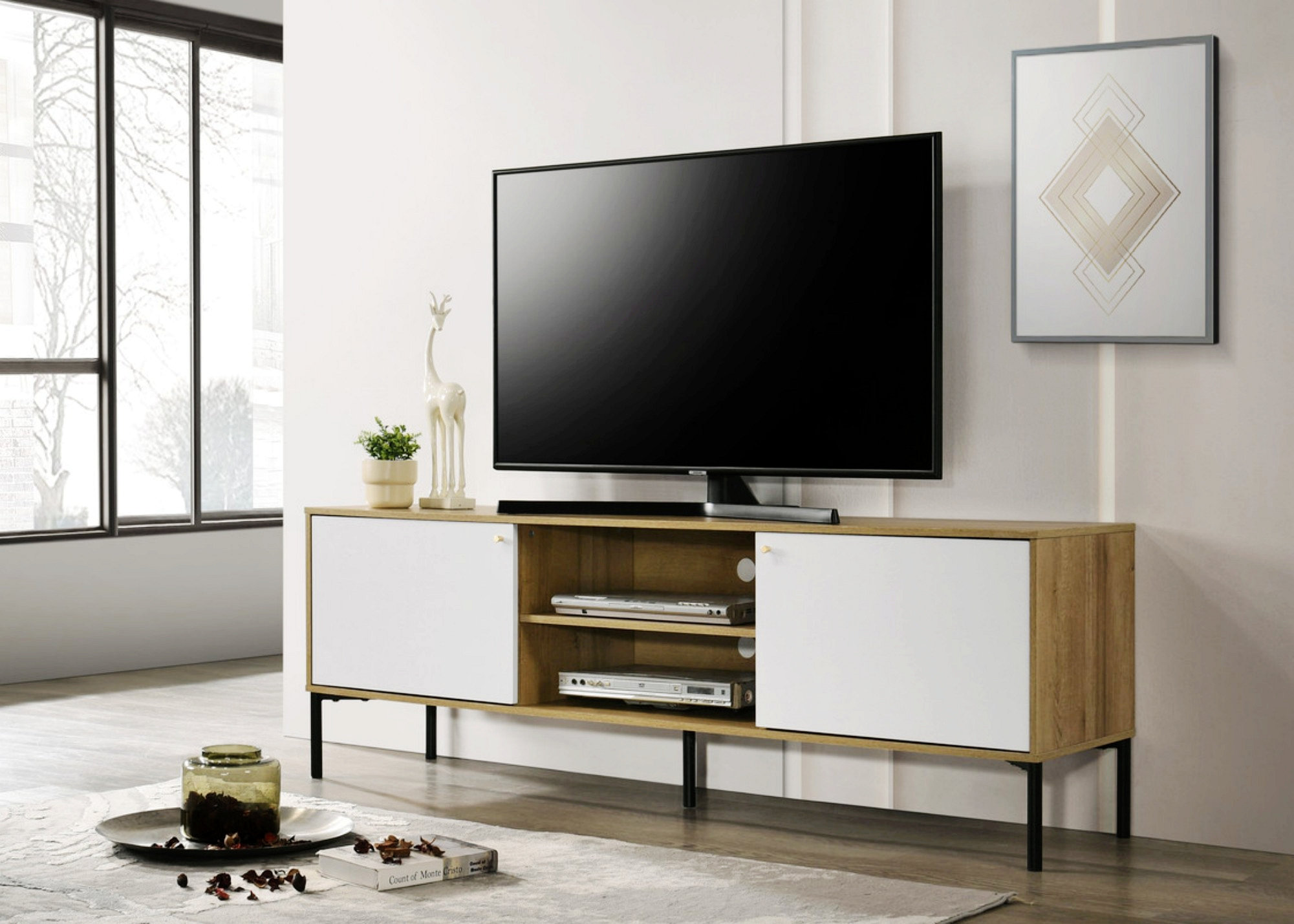 George Oliver 2-Door TV Stand With Metal Legs | Wayfair