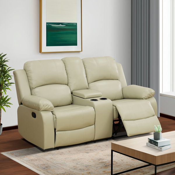 Ebern Designs Jadeon 73.5'' Faux Leather Pillow Top Arms Reclining ...