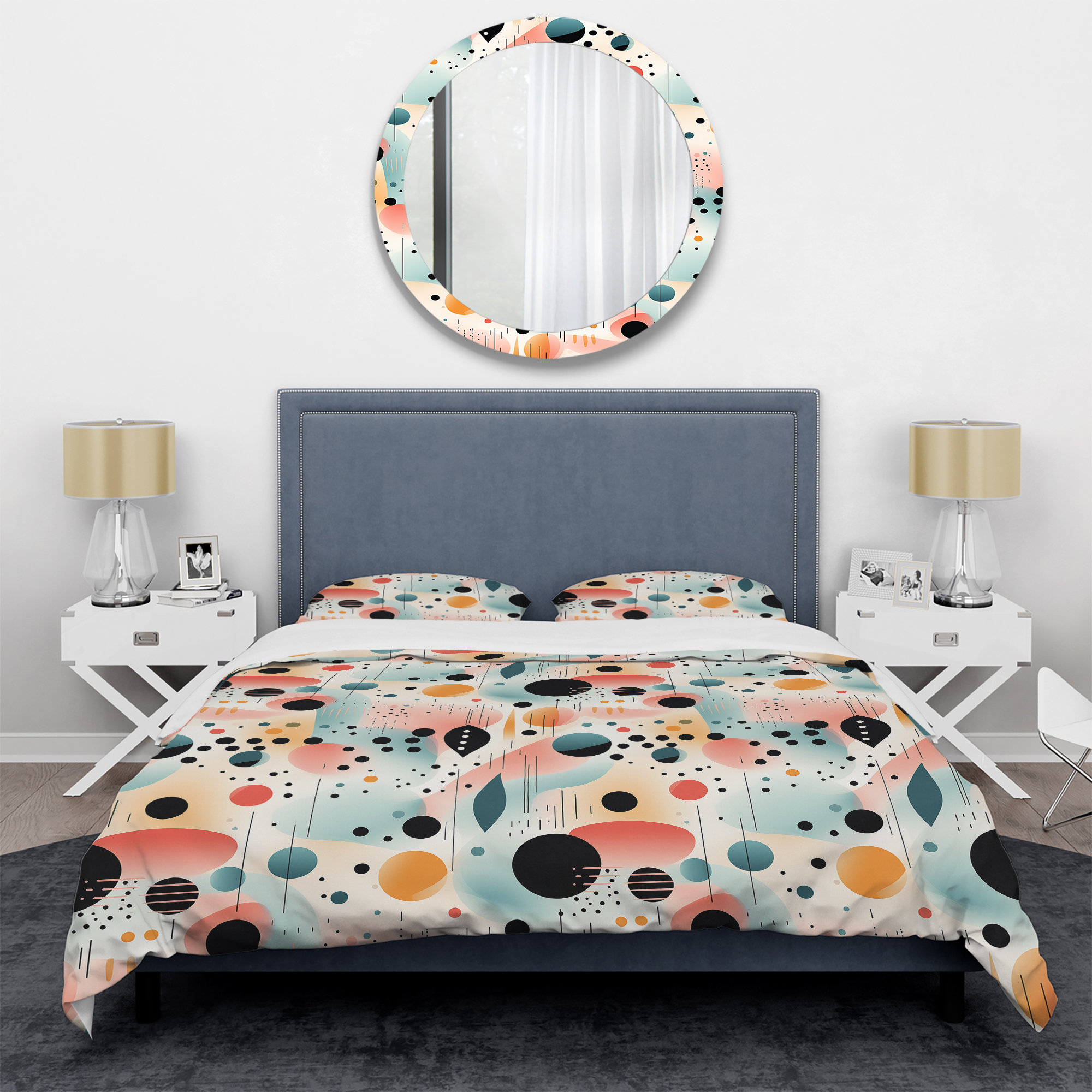 Design Art Soft Color Geometry Collage Serenade III Duvet Cover Set ...