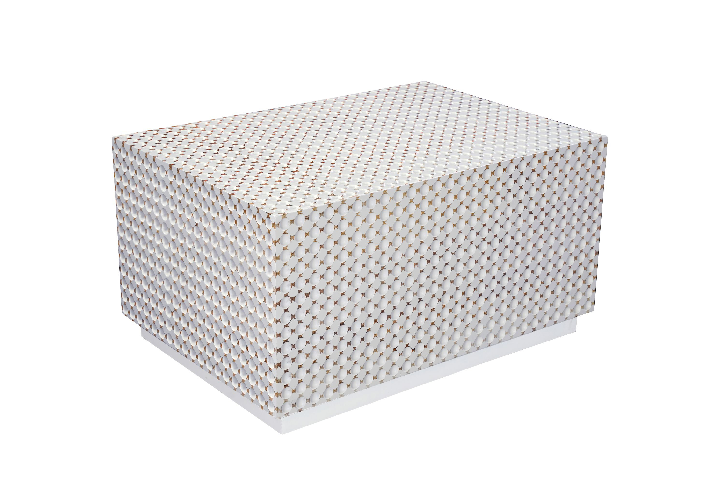 Dakota Fields Dimple Rectangular Coffee Table - Whitewash | Wayfair