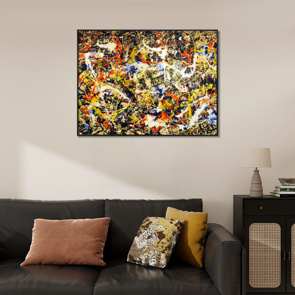 Ivy Bronx Framed Canvas Giclee Print Convergence By Jackson Pollock ...