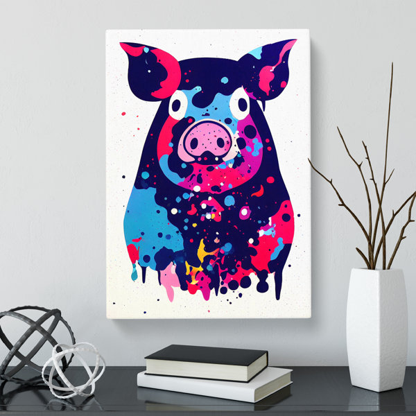 Brambly Cottage Kennedyville Pig Splatter - Wrapped Canvas Art Prints ...
