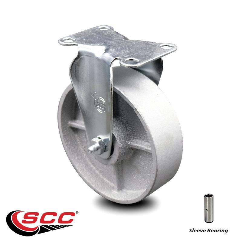 Service Caster Semi Steel Cast Iron Wheel Rigid Top Plate Caster | Wayfair