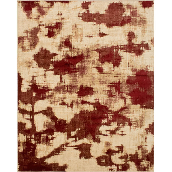 17 Stories Kelson Abstract Red/Beige Area Rug & Reviews | Wayfair