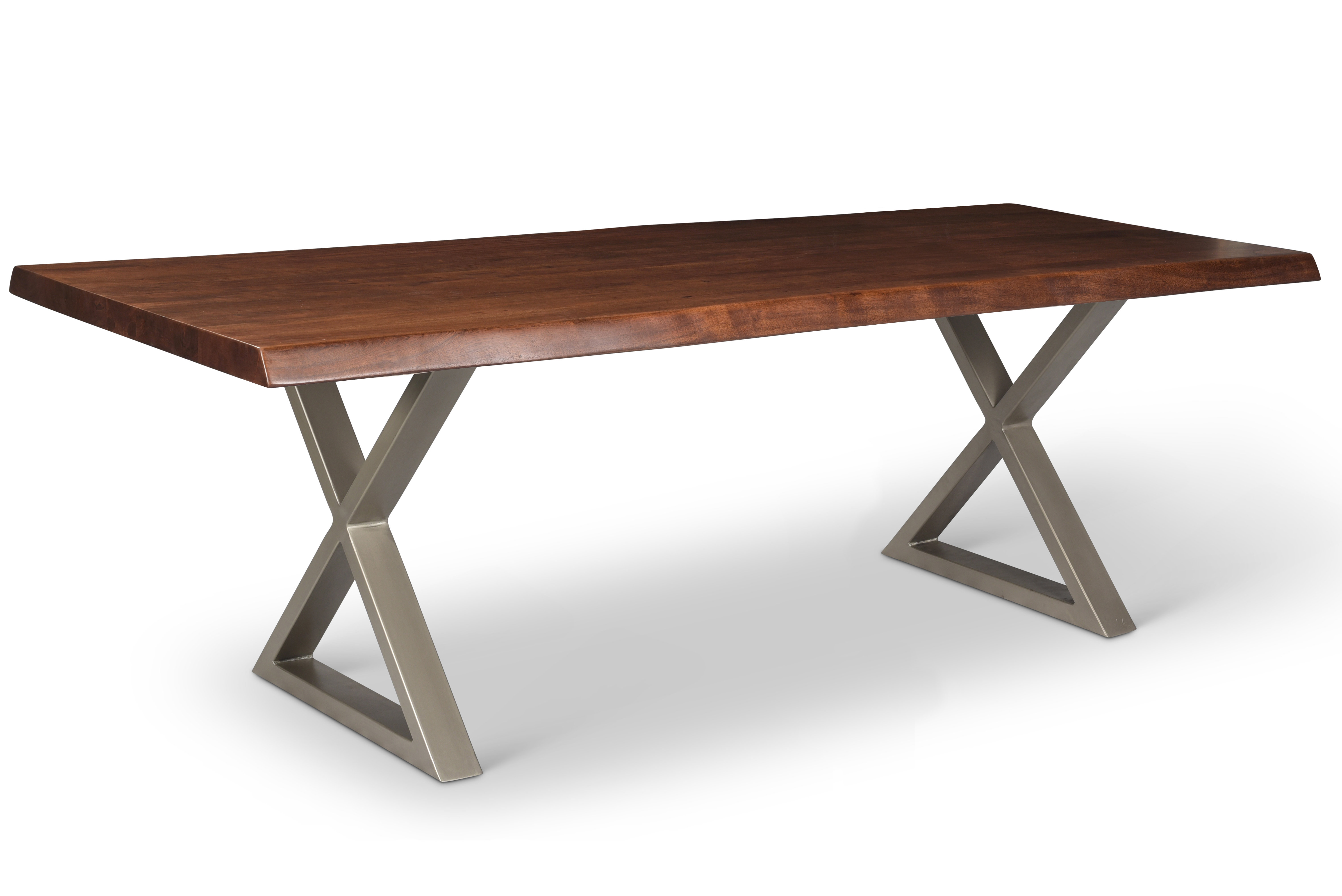 Solid Wood Top Metal Base Dining Table — Planner 5D