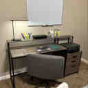 17 Stories Denfield Desk with Hutch, Drawers, Elevated Monitor Riser ...