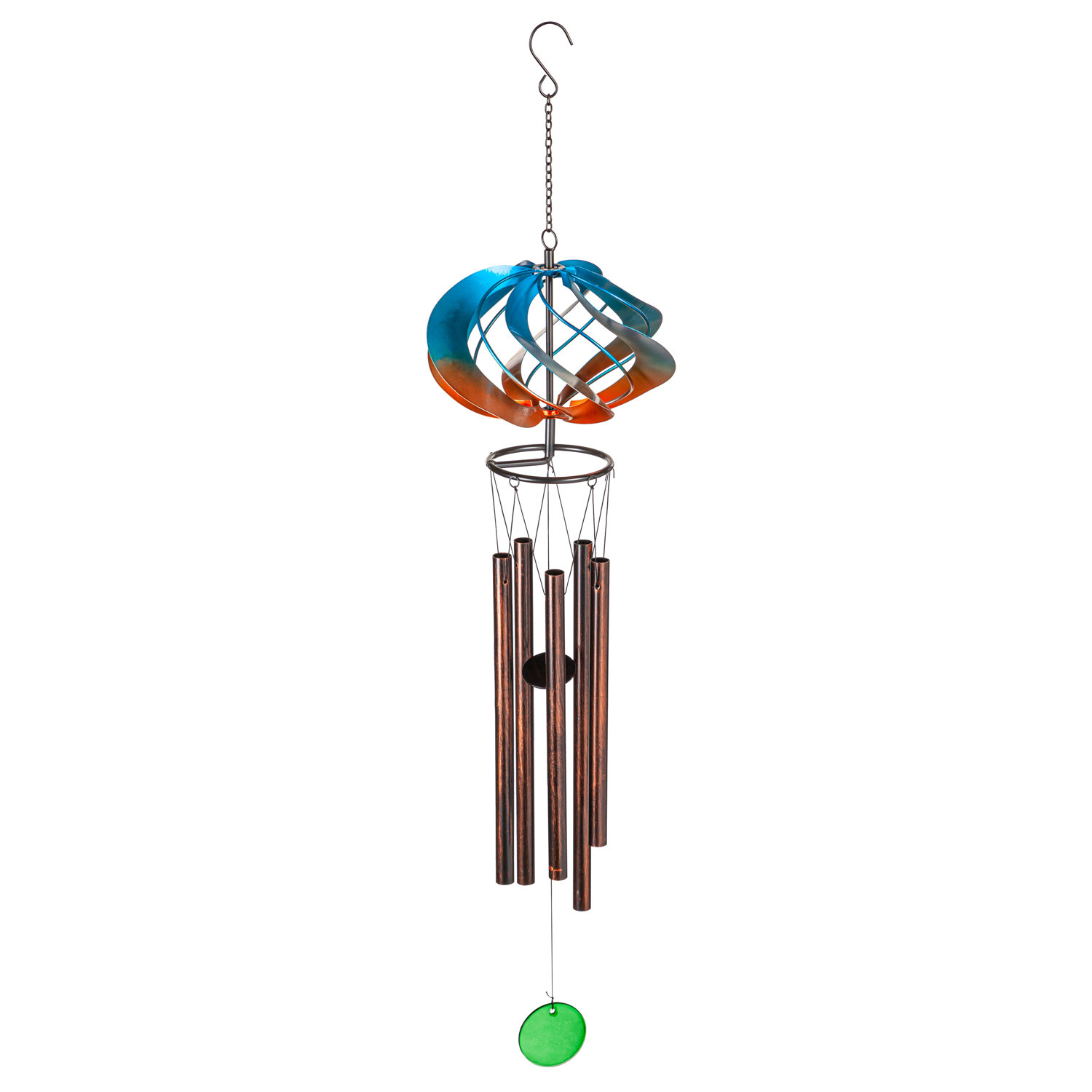 Arlmont & Co. Orange & Blue Wind Spinner Wind Chime - Wayfair Canada