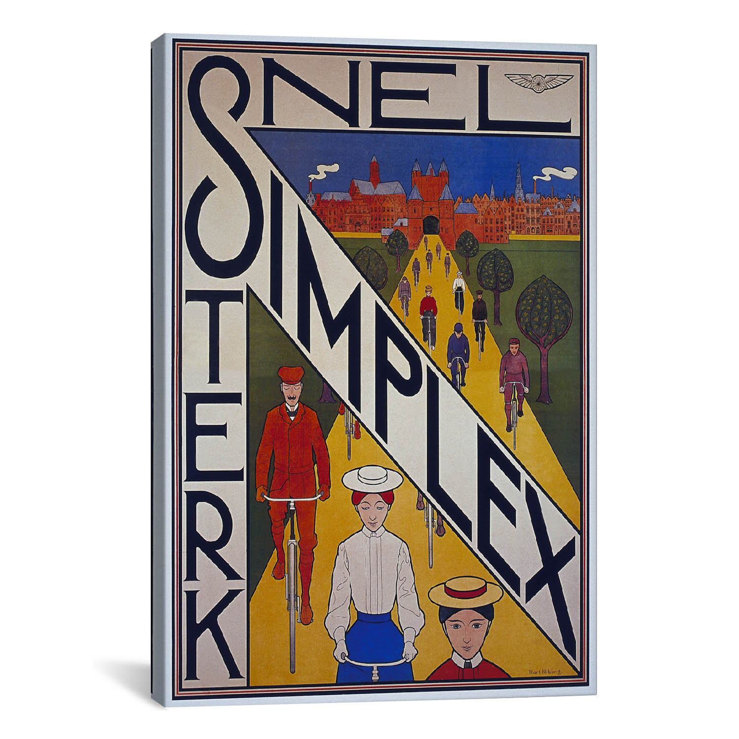 iCanvas Snel Simplex Bicycle Vintage Advertisement on Canvas | Wayfair