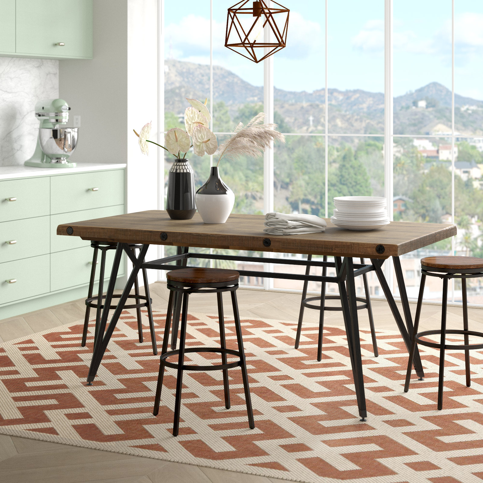 Trent Austin Design Hadleigh Counter Height 68" Solid Wood Dining Table ...