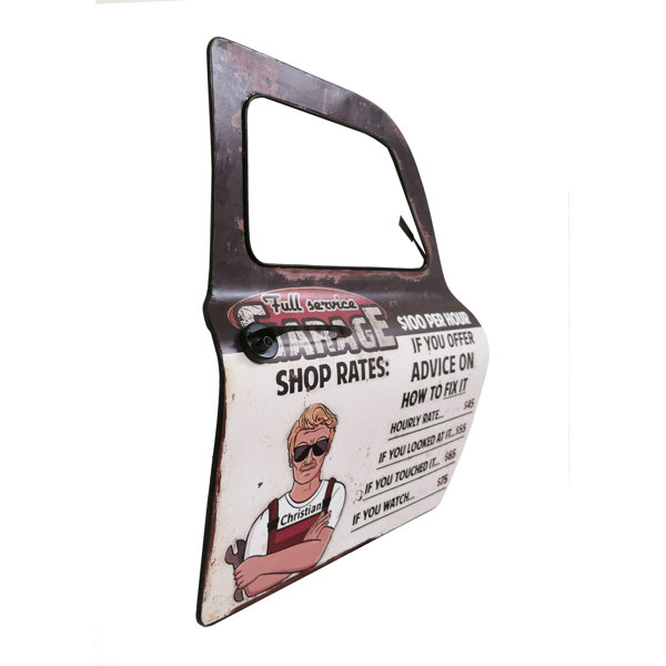 Trinx Full Service Garage Car Door Sign Wall Décor | Wayfair