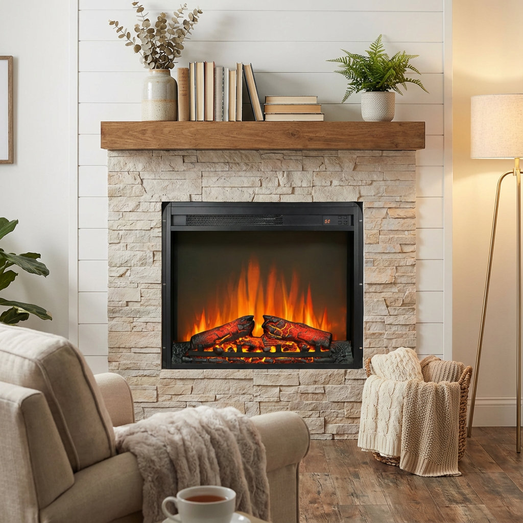 Latitude Run® 23" 5" Slim Space-Saving Electric Fireplace ...