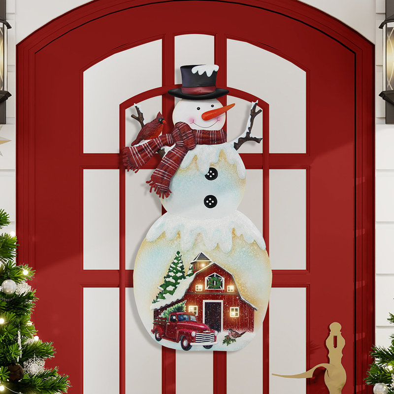 The Holiday Aisle® 40 Inch Pre-Lit Christmas Sign - Snowman | Wayfair
