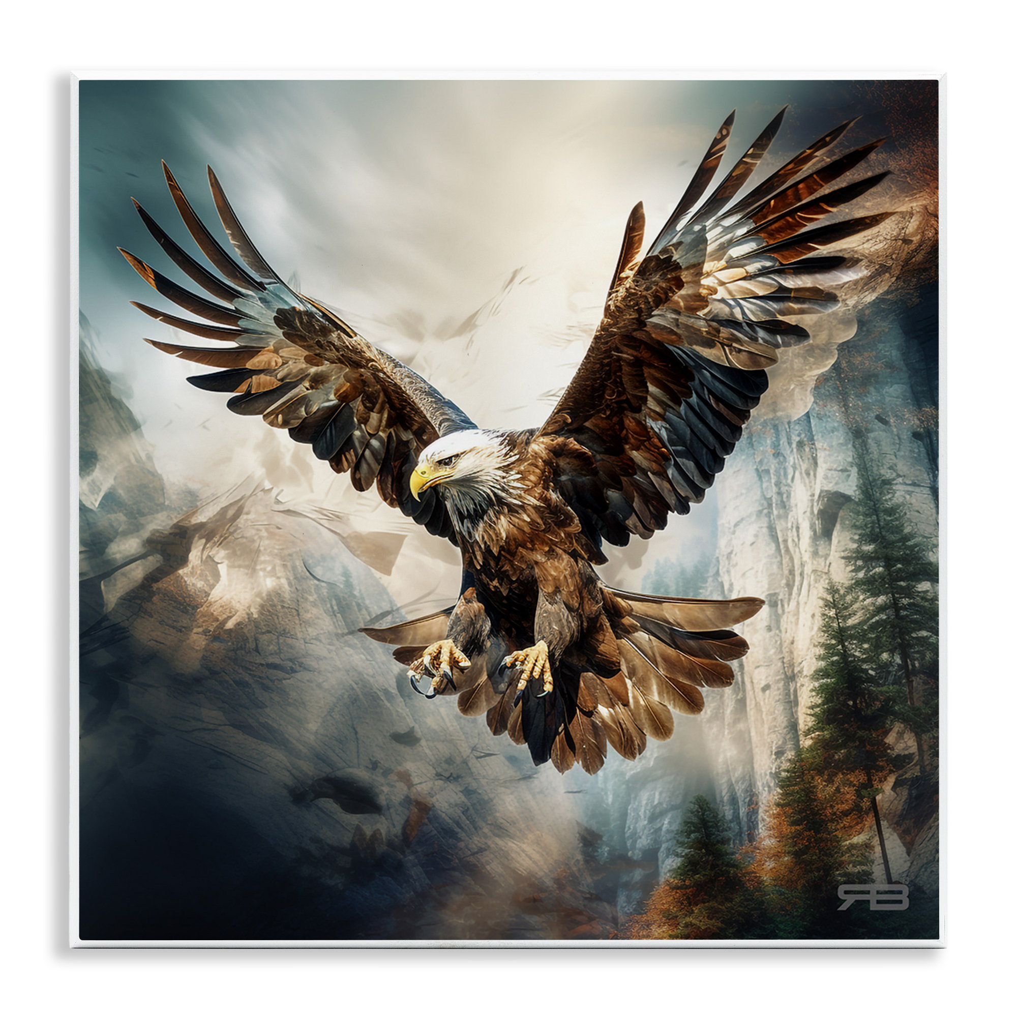 Union Rustic Intense Eagle Spreading Wings Wall Plaque Art by Roozbeh ...