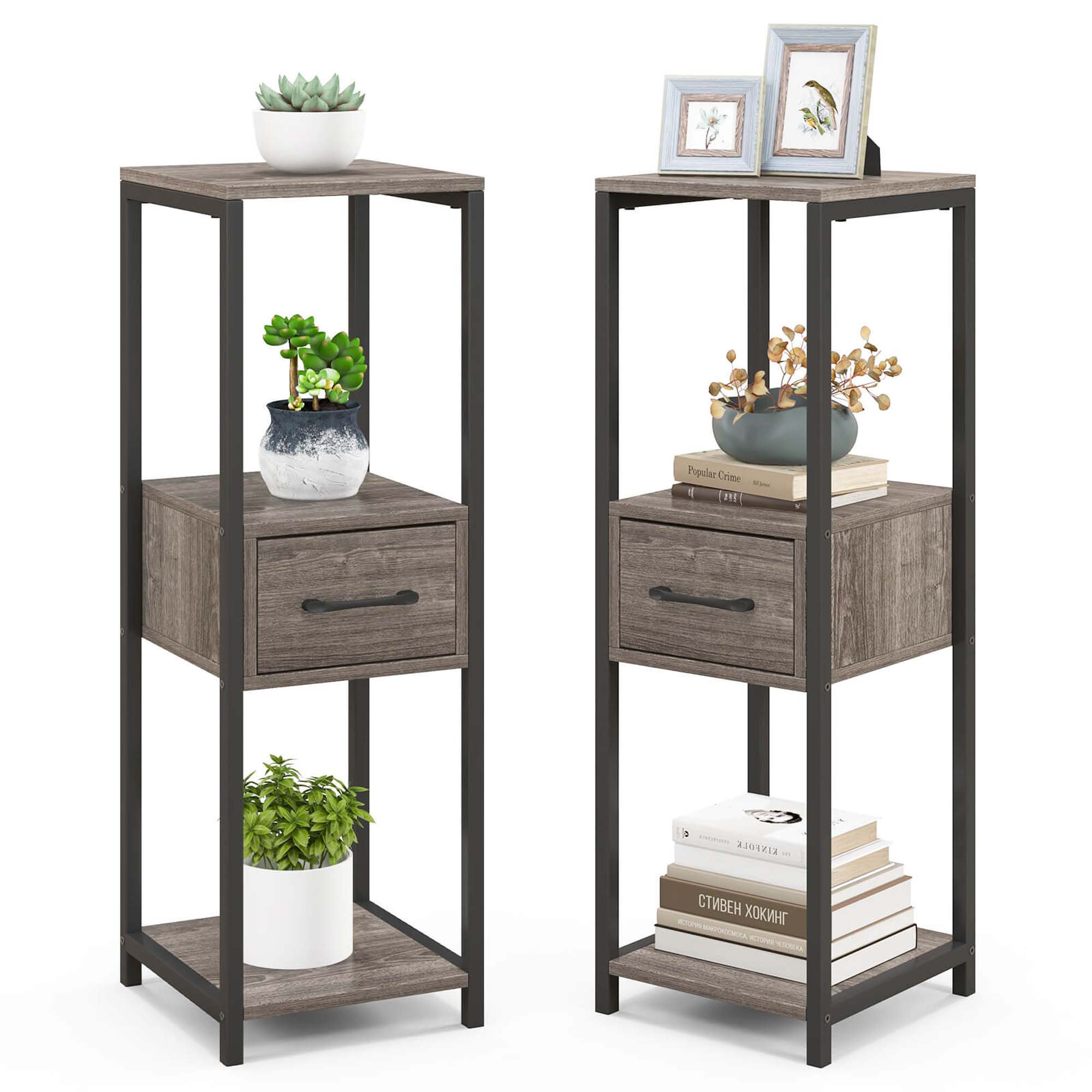 17 Stories 2 Pack 3 Tier Tall Metal Plant Stand Indoor Plant Table With ...