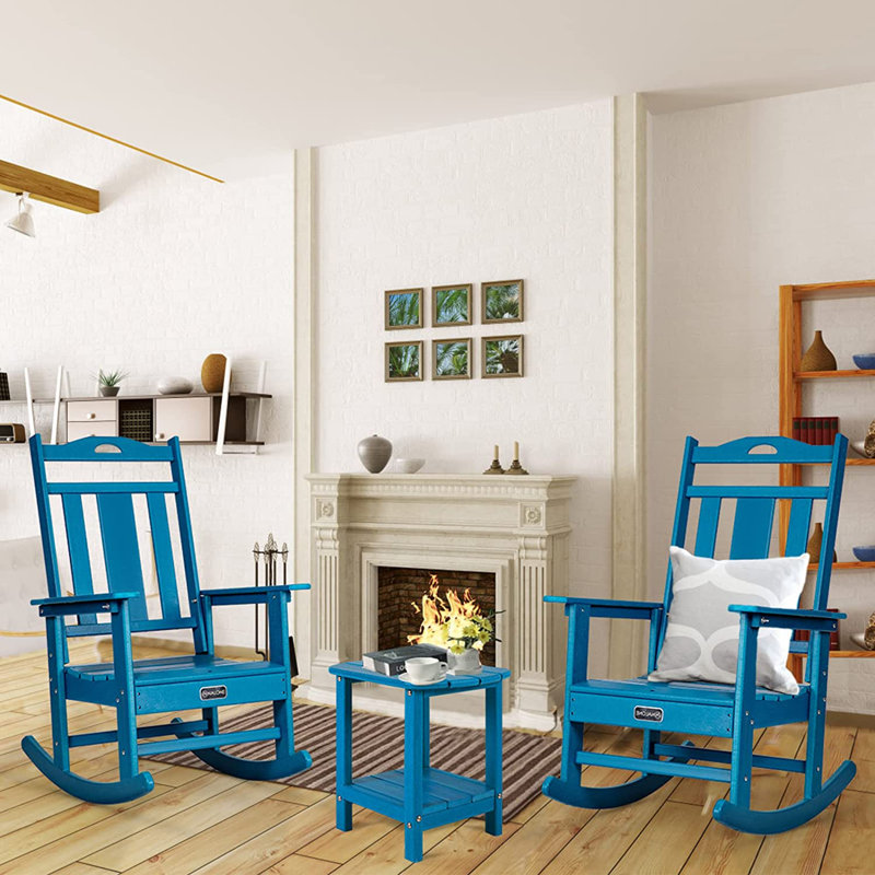 Beachcrest Home™ Patio Rocking Chair, Hdpe Outdoor Indoor Porch Rocker ...