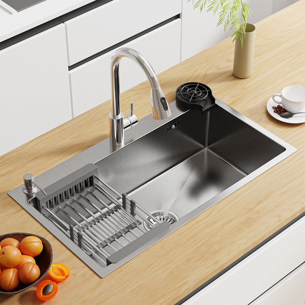 IGUANNA 30"l Undermount Single Bowl Stainless Steel Kitchen Sink ...