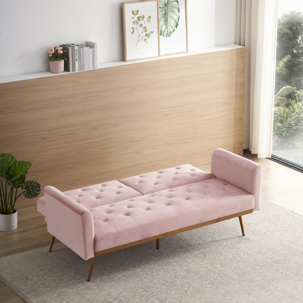 Mercer41 Timikia Velvet Sleeper Sofa | Wayfair