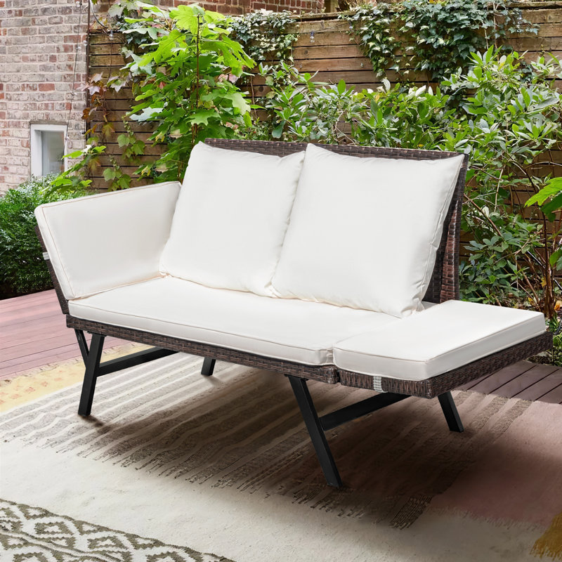 George Oliver Hoag 70'' Wicker Outdoor Patio Daybed & Reviews | Wayfair