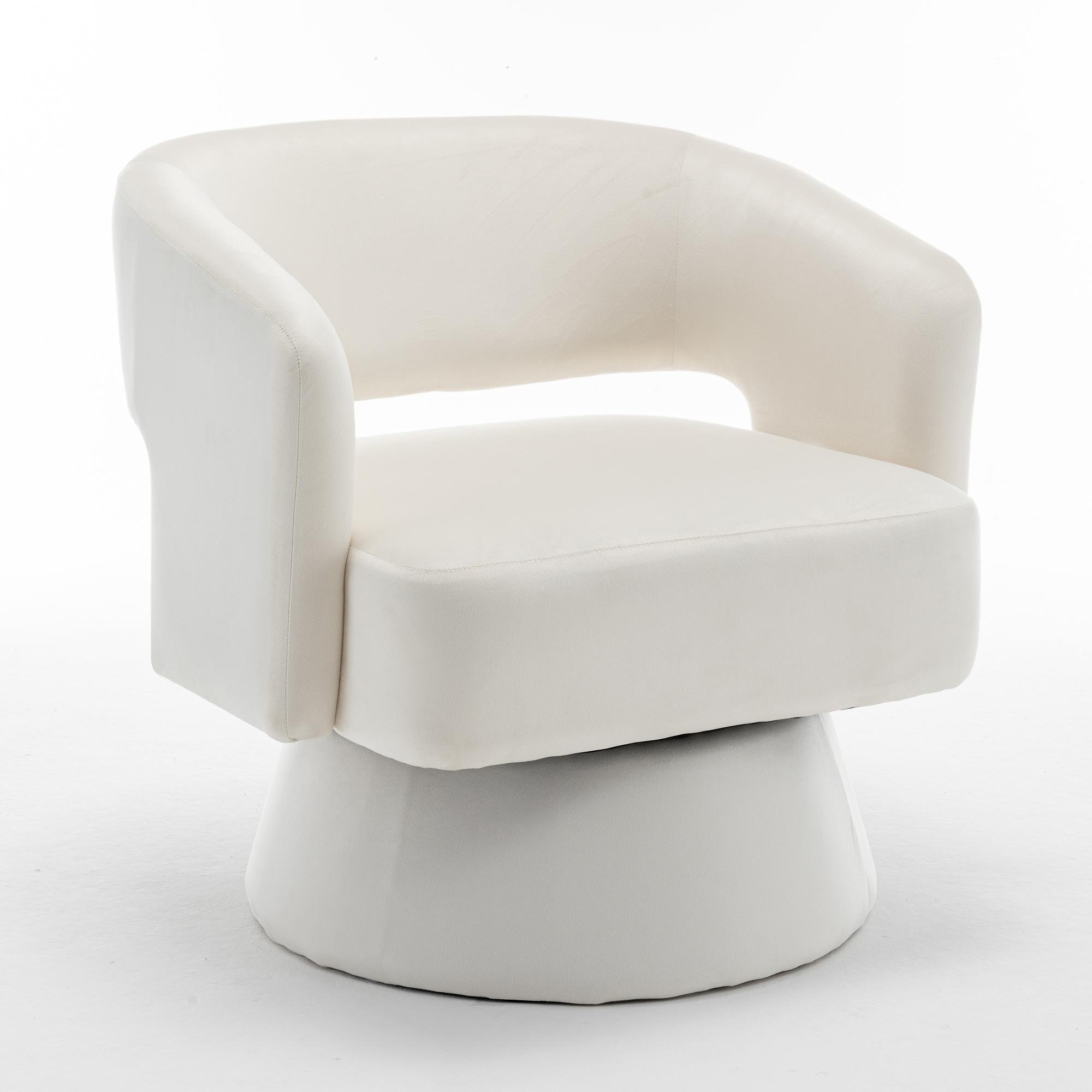 Mercer41 Swivel Barrel Chair, Velvet Accent Armchair 360 Degree Swivel ...