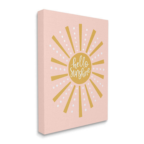 Stupell Industries Hello Sunshine Sun Rays Canvas Wall Art By Nina ...