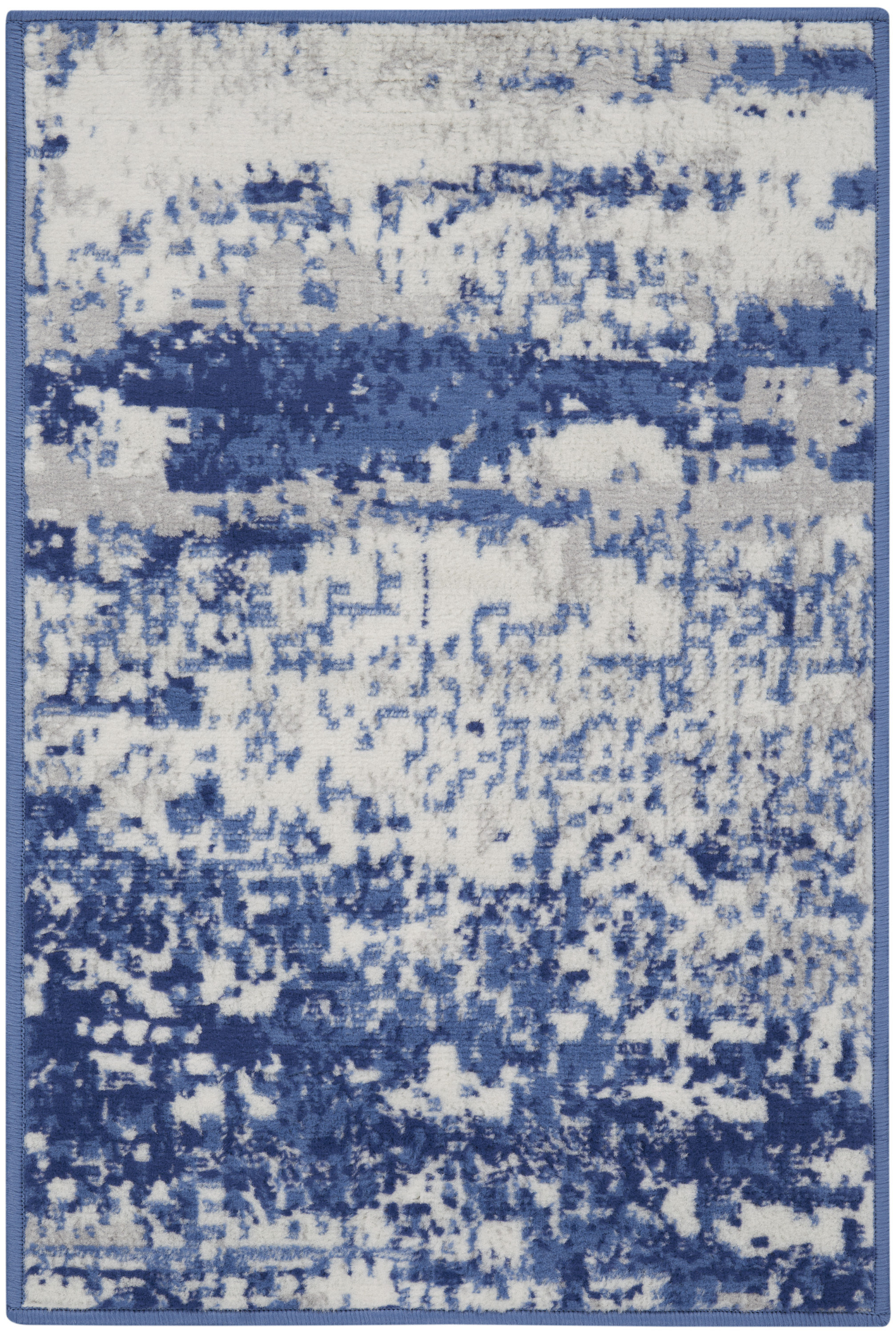 HomeRoots 2' X 3' Ivory And Navy Blue Abstract Area Rug | Wayfair