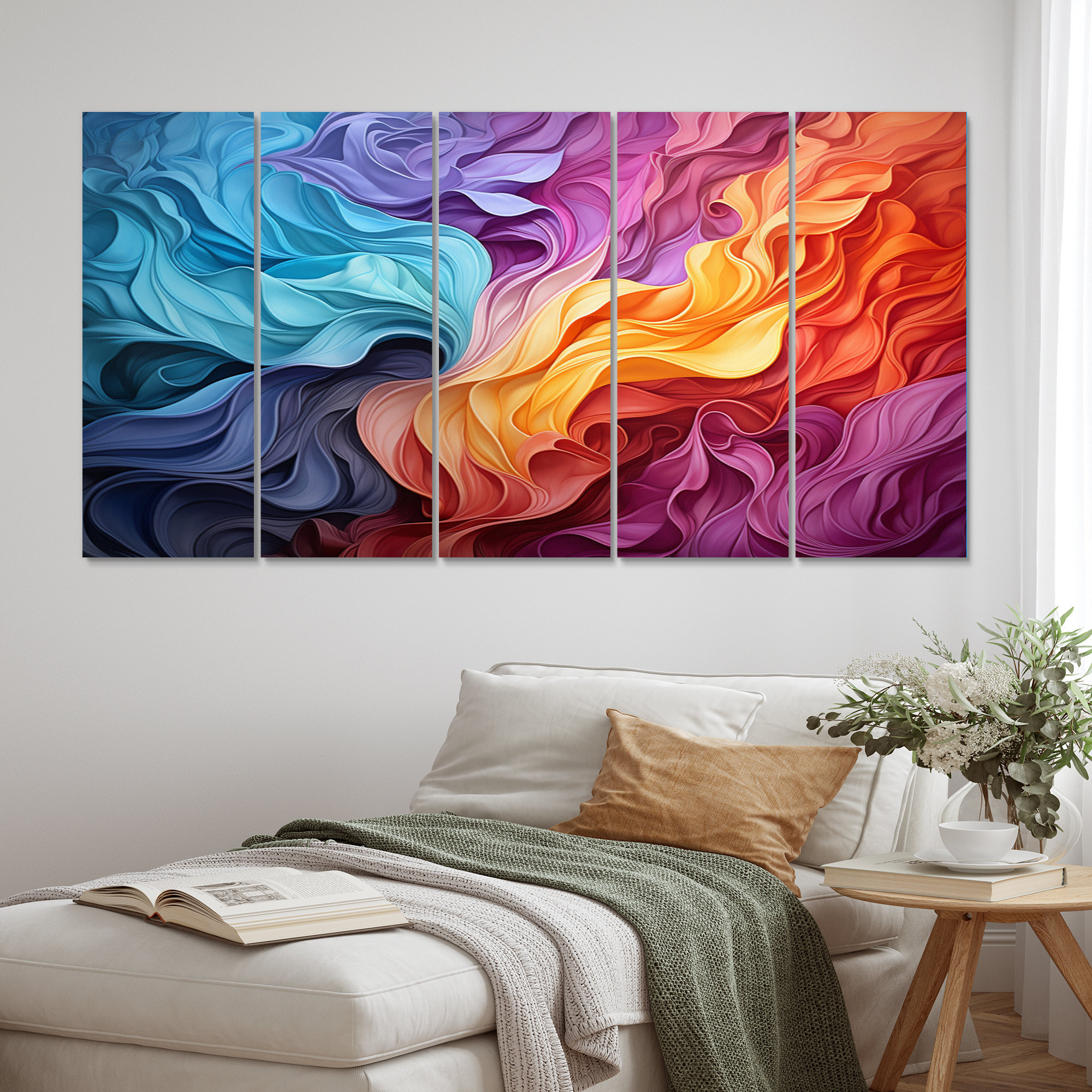Wrought Studio™ Opt Art Chromatic Illusion - 5 Piece Wrapped Canvas ...